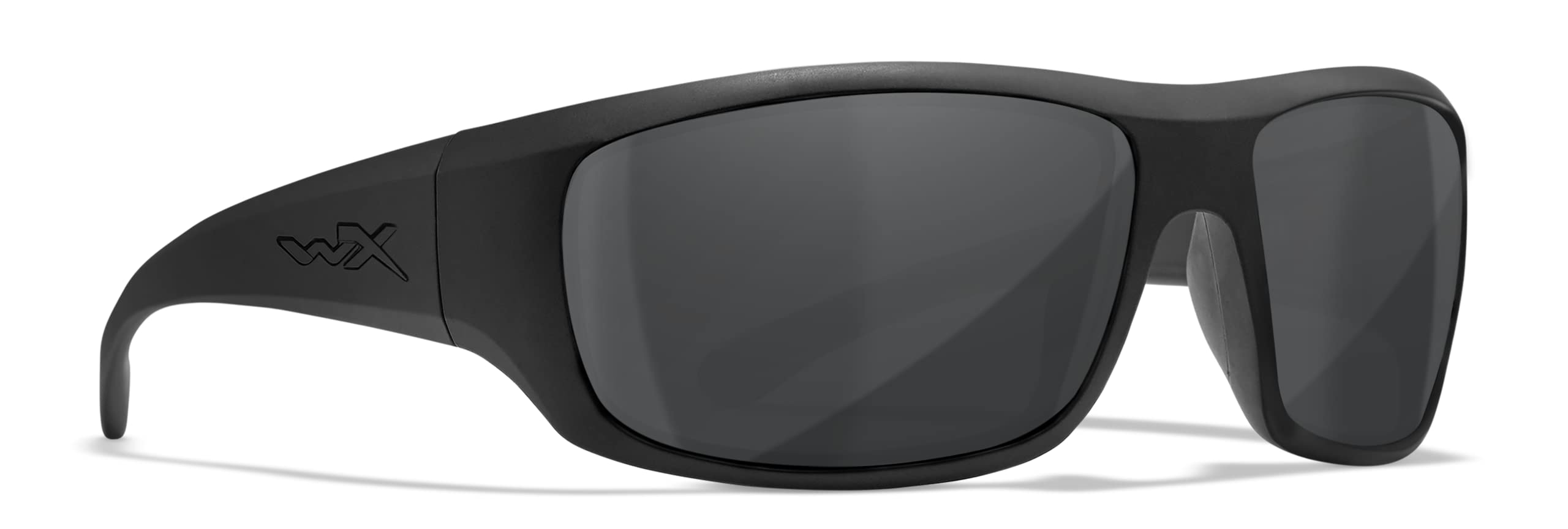 Wiley X WX Omega Sunglasses, Safety Glasses for Men and Women, UV Eye Protection for Shooting, Fishing, Biking, and Extreme Sports, Matte Black Frames, Tinted Lenses