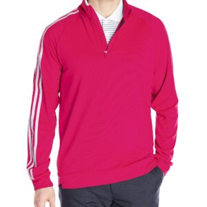 adidas Golf Men's Golf 3-Stripes 1/4 Zip Layering Top, Unity Pink F, X-Large