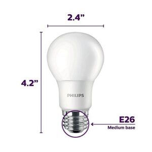 Philips 461798 LED Non-Dimmable A19 Frosted Light Bulb: 800-Lumen, 2700-Kelvin, 8.5-Watt (60-Watt Equivalent), E26 Base, Soft White, 12-Pack