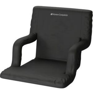 home-complete wide stadium seat chair bleacher cushion, 1-pack, black