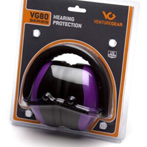 Venture Gear VG80 Series Adult Hearing Protection Earmuff, Purple, VG Clamshell, one Size (VGPM8065C)