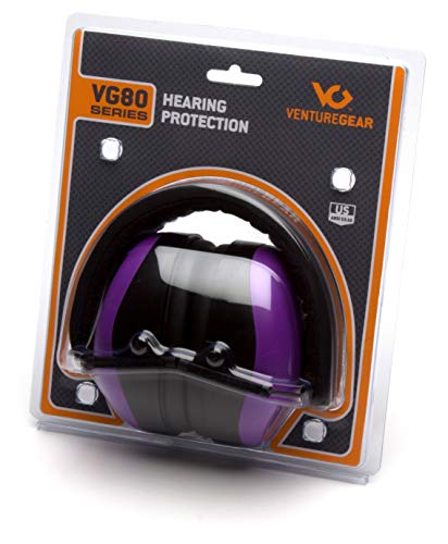 Venture Gear VG80 Series Adult Hearing Protection Earmuff, Purple, VG Clamshell, one Size (VGPM8065C)