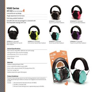 Venture Gear VG80 Series Adult Hearing Protection Earmuff, Purple, VG Clamshell, one Size (VGPM8065C)