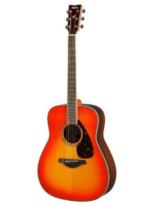 yamaha fg830 solid top acoustic guitar, autumn burst