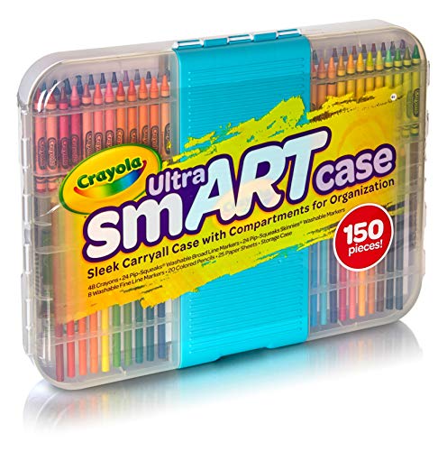 Crayola Ultra Smart Case, 150 Pieces, Art Set for Kids, Gift, (Model: 04-6810)