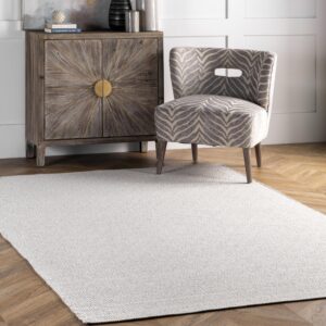 nuloom lorretta geometric cotton area rug, 9x12, taupe