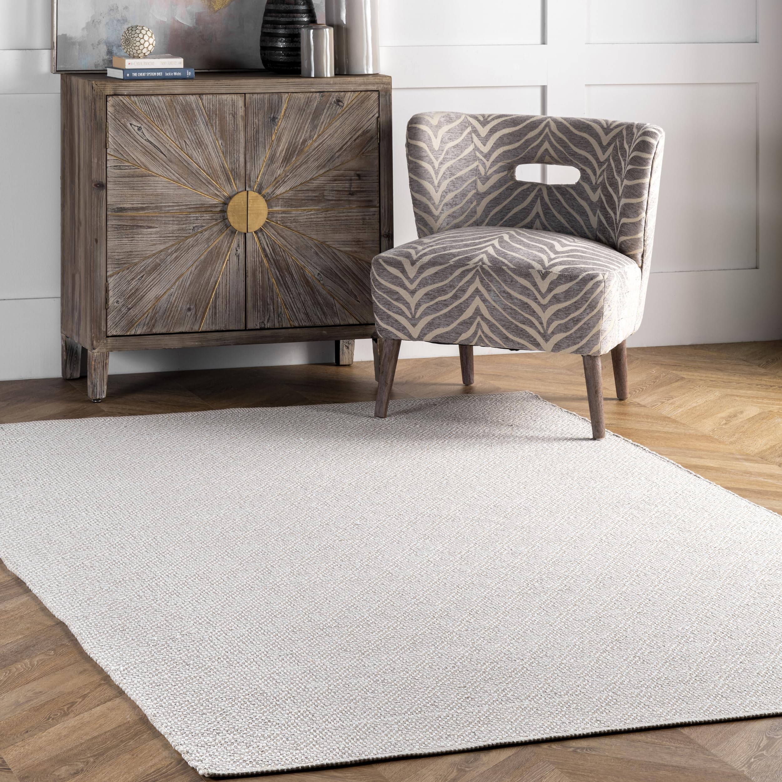 nuLOOM Lorretta Geometric Cotton Area Rug, 9x12, Taupe