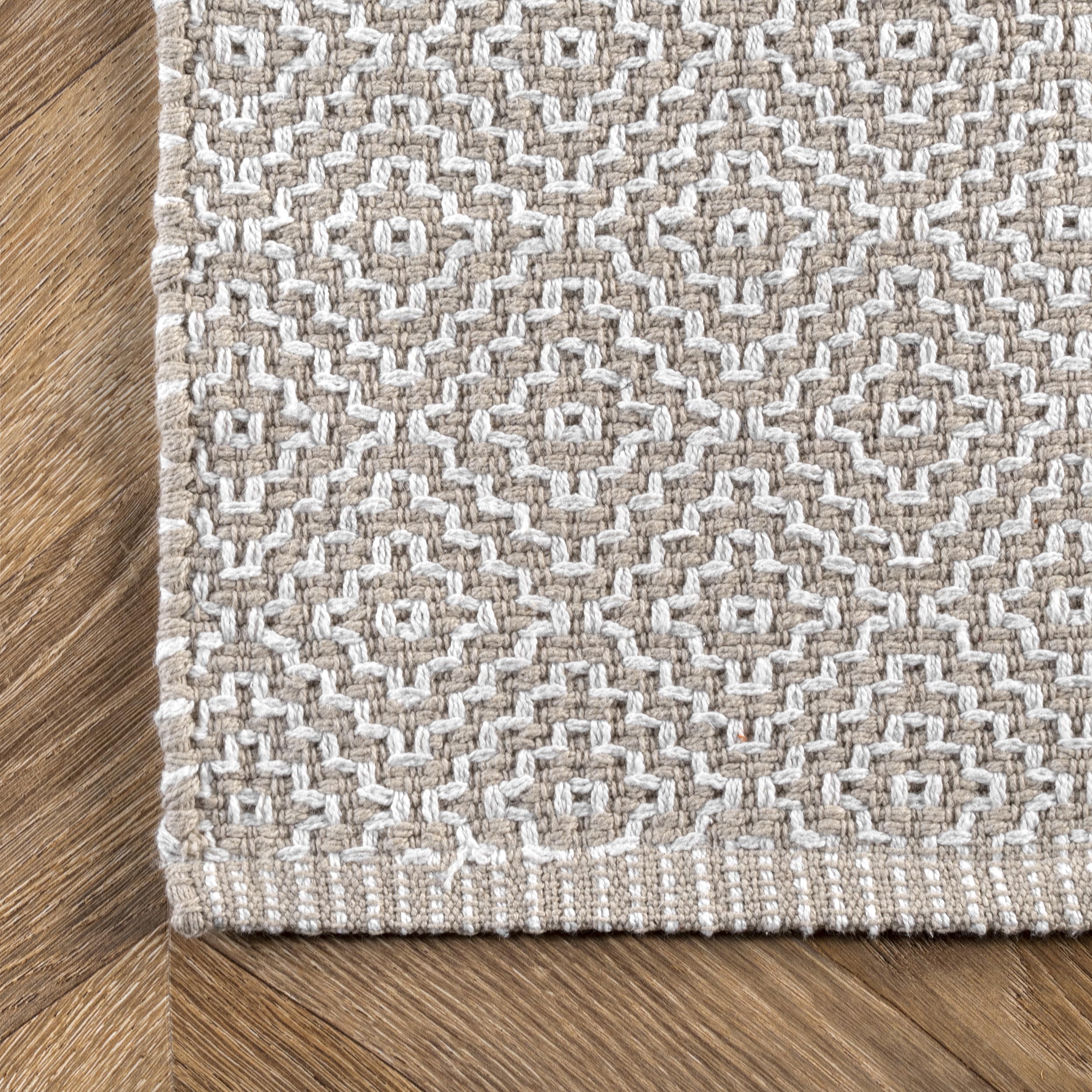 nuLOOM Lorretta Geometric Cotton Area Rug, 9x12, Taupe