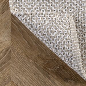 nuLOOM Lorretta Geometric Cotton Area Rug, 9x12, Taupe