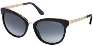 tom ford oval sunglasses tf461 emma 05w black/iridescent chalkstripe 56mm ft0461