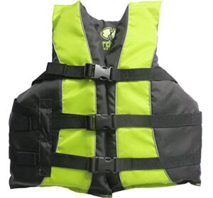 hardcore youth life jacket paddle vest for big kids from 50-90 pounds ; coast guard approved type iii pfd life vest flotation device; jet ski, wakeboard, hardshell kayak life jacket