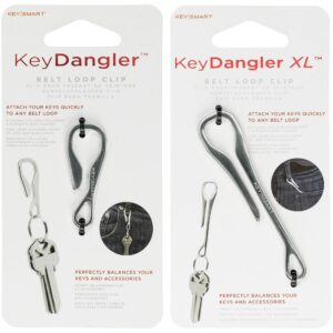 The Key Dangler Pack by KeySmart: Clip Your KeySmart To Anything (Comes with Key Dangler & Key Dangler XL) Silver