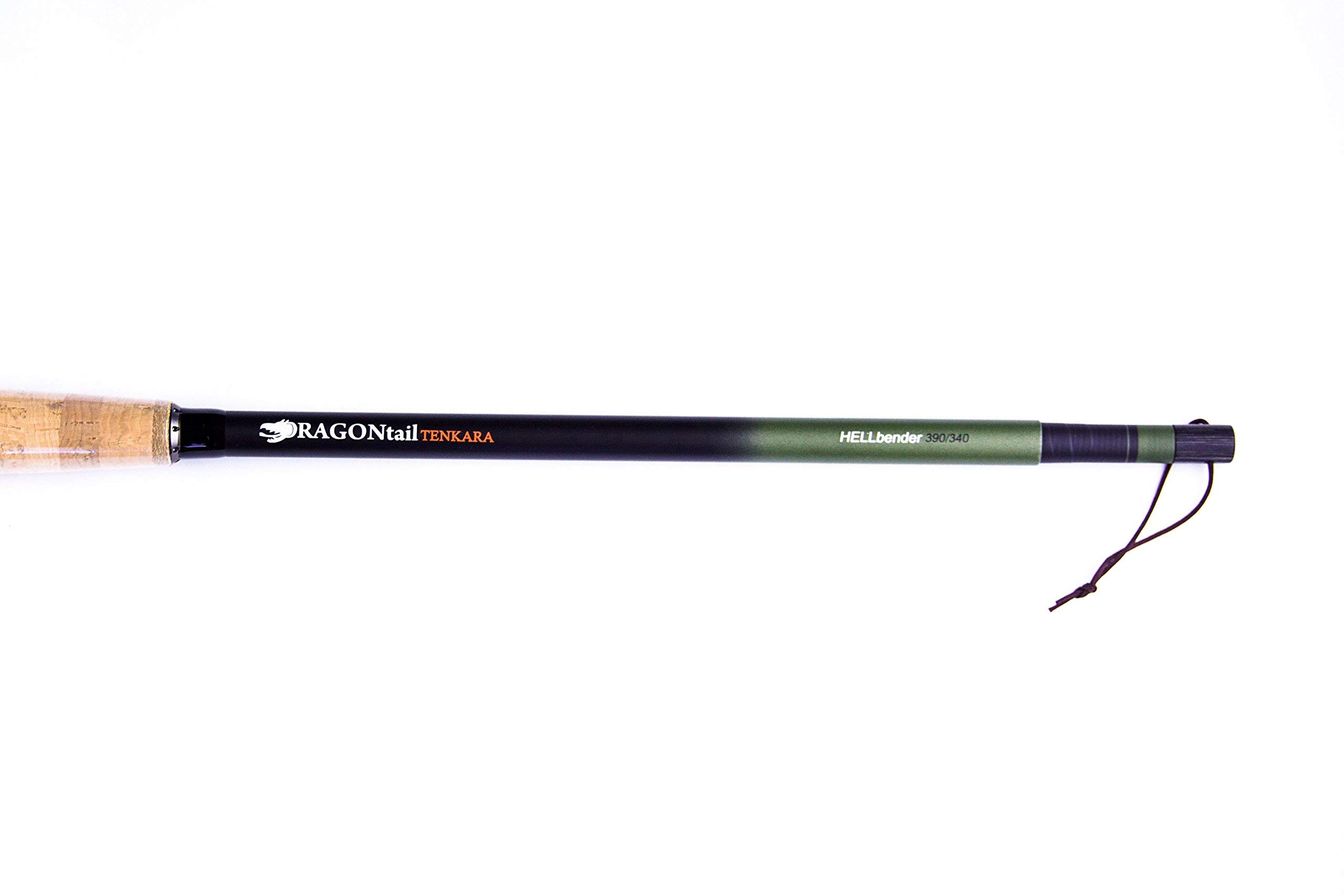 DRAGONtail Tenkara Hellbender Big Fish Zoom 13' / 11.3' Tenkara Rod Plus Complete Starter Package – Flies, Leader, Tippet, Line Holder, Storage Tube, and Rod Sock