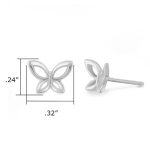 Boma Jewelry Sterling Silver Butterfly Stud Earrings