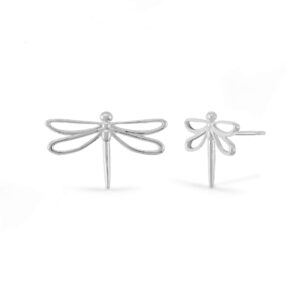 Boma Jewelry Sterling Silver Large Dragonfly Stud Earrings