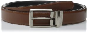 perry ellis men's amigo reversible belt, luggage brown, 34