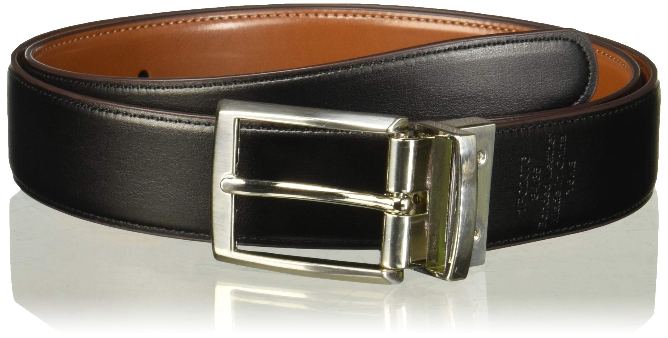 Perry Ellis Men's Amigo Reversible Belt, Luggage Brown, 34