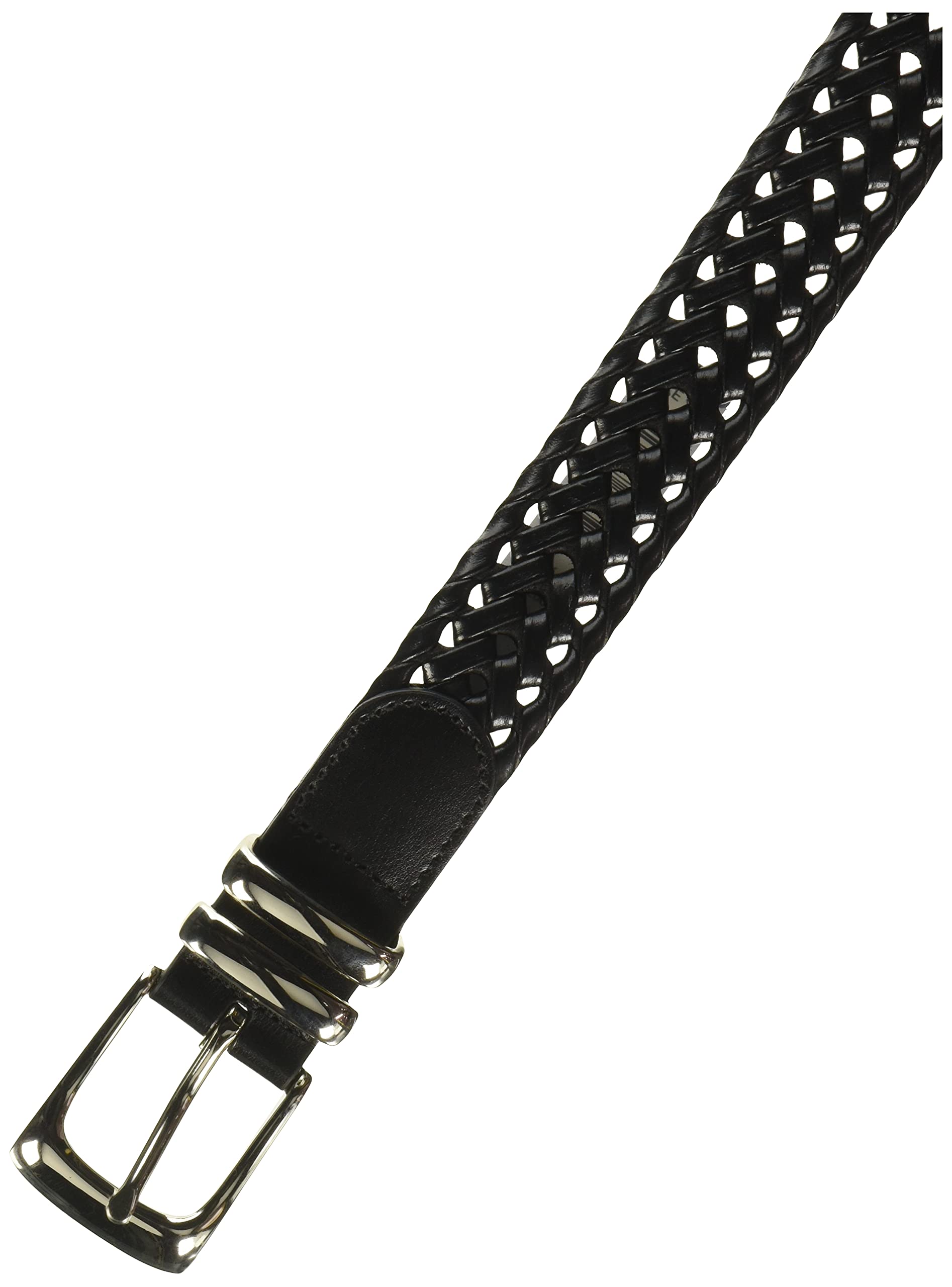 Portfolio Braided Belt With Genuine Leather (Sizes 30-54 Inches), Black, 36