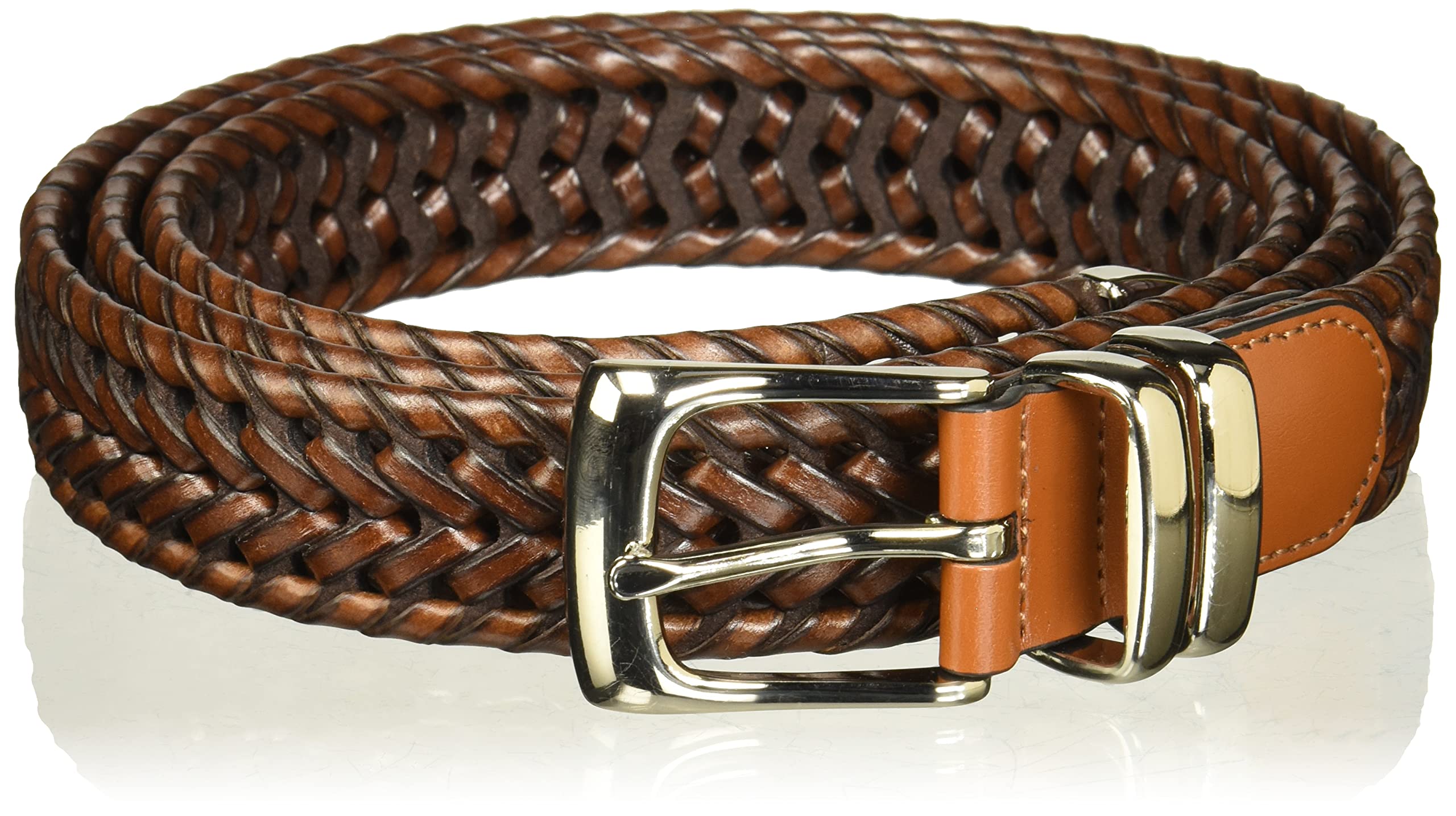 Portfolio Braided Belt With Genuine Leather (Sizes 30-54 Inches), Luggage, 36