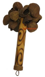 maraca shaker made of bamboo & chestnut seeds authentic native handwork art sacred rattle maracas percussion