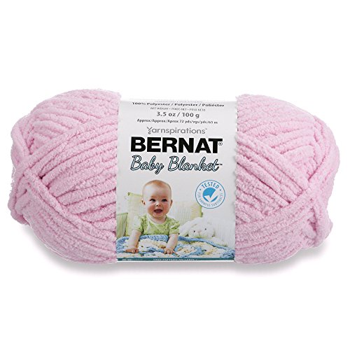 Bernat Baby Blanket Yarn, 3.5 oz, Gauge 6 Super Bulky, Baby Pink - Pack of 2