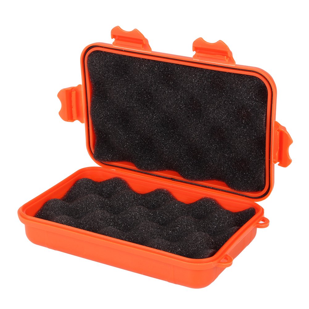 Yosoo Outdoor Waterproof Airtight Survival Storage Case Container Fishing Carry Box (Orange, L) Small Waterproof Case Small Waterproof Container