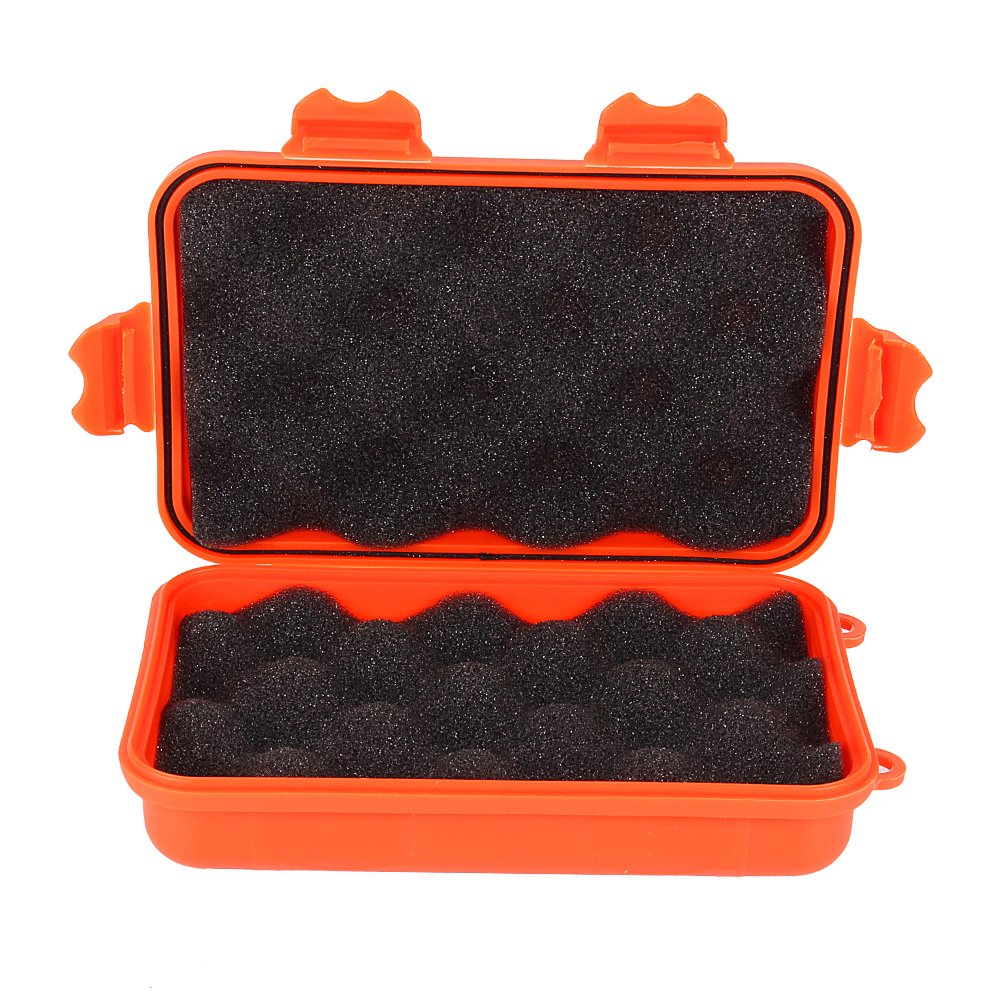 Yosoo Outdoor Waterproof Airtight Survival Storage Case Container Fishing Carry Box (Orange, L) Small Waterproof Case Small Waterproof Container