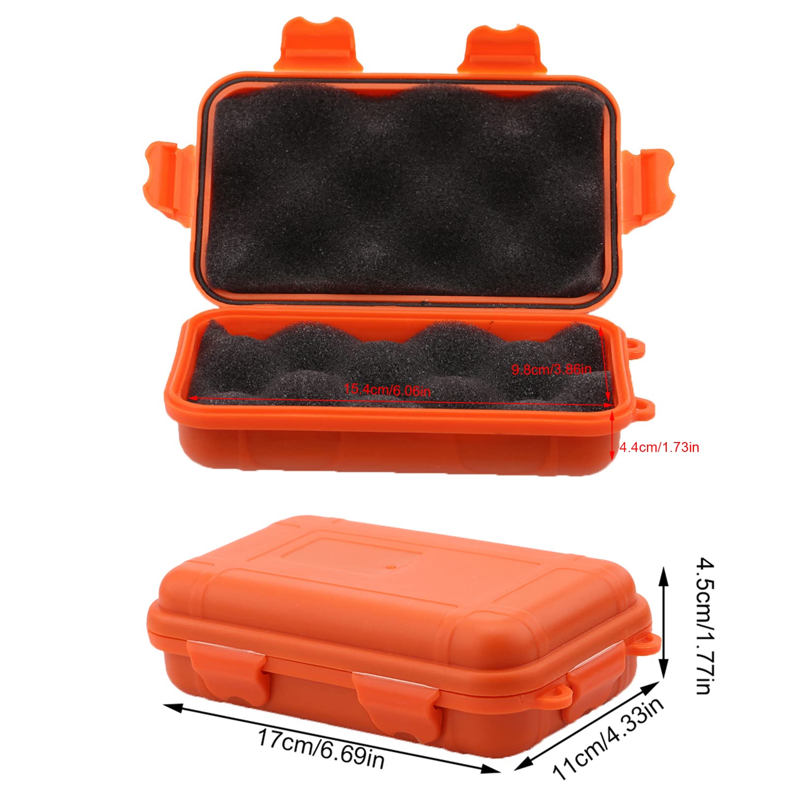 Yosoo Outdoor Waterproof Airtight Survival Storage Case Container Fishing Carry Box (Orange, L) Small Waterproof Case Small Waterproof Container