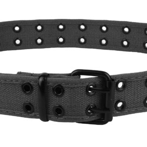 Gelante Canvas Double Grommet Hole Belt 12 Colors Black Large