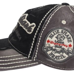 MINAKOLIFE Rock Shark Kingston 1969 Jamaica Distressed Vintage Trucker Baseball Cap Hat (Black)