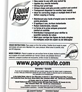 Paper Mate 660415 Liquid Paper DryLine Grip Correction Tape Dispenser, Pack of 4; Transparent Green Body; 1/5 inches Wide x 27.8 feet Long White Tape; Applies Dry, Rewrite Instantly; Swivel Tip