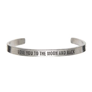 quotable cuffs love you to the moon and back - gift for mom or wife, or for daughter or best friend by whitney howard designs