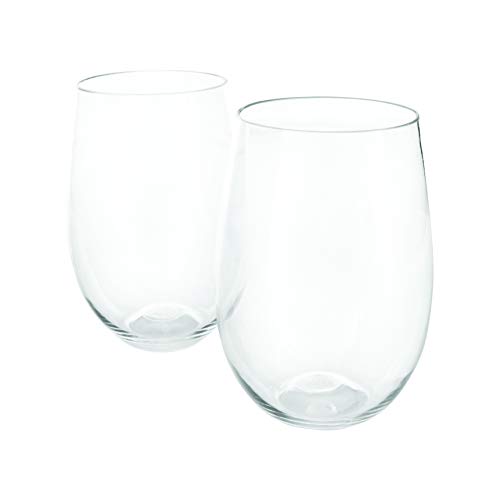 True Flexi Stemless Wine Glass, Clear Plastic Tumblers, Stemless Flexible Wine Glass, 15 Ounces, Drinkware, Clear, Set of 1