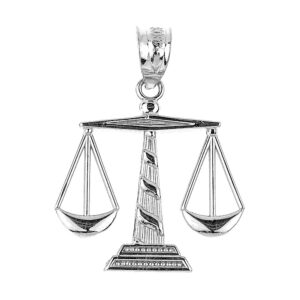 925 sterling silver scales of justice pendant