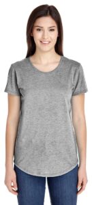 anvil women's tri-blend tee, heather grey, x-large