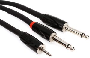 roland black series 3.5mm trs male to dual 1/4-inch ts male - 15 foot (rcc-15-3528v2)