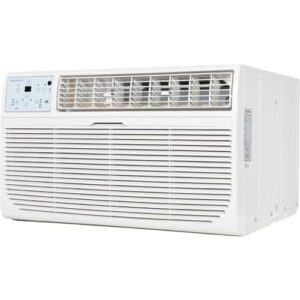 keystone 12,000 btu 230v wall mounted air conditioner & dehumidifier with remote control - quiet wall ac unit for bedroom, bathroom, nursery, medium sized rooms up to 550 sq.ft.