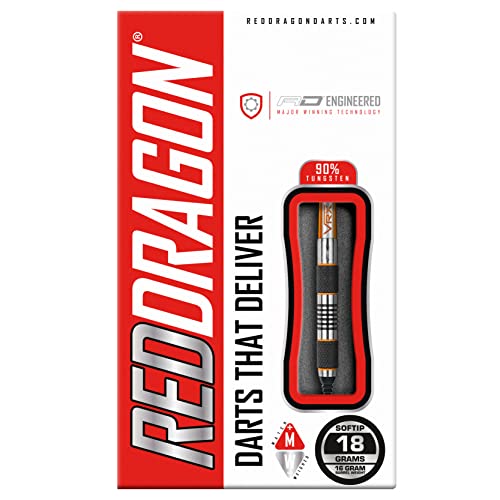 RED DRAGON Amberjack 1 Soft Tip: 18g - Tungsten Soft Tip Darts Set with Flights and Stems