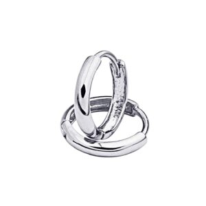 14k real white gold 1.5mm thickness huggie earrings (8 x 8 mm)