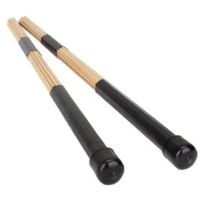 tinksky jazz drum rod brushes sticks made of bamboo for jazz folk music (black)