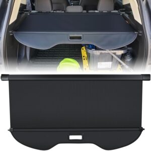 trunk cargo cover for ford escape 2013 2014 2015 2016 2017 2018 2019 retractable rear trunk cargo luggage security shade cover shield interior accessories waterproof all weather (black)