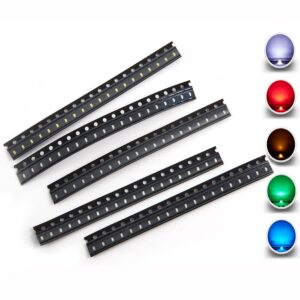 chanzon (5 colors x 20 pcs = 100 pcs 0603 smd led diode lights assorted kit (mini chip 1.6mm x 0.8mm for pcb dc 20ma) super bright lighting bulb lamps electronics components light emitting diodes