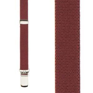 Suspender Store Skinny Suspenders - 1/2-Inch Wide Elastic Straps - X-Back - Clip - 42" for 5'0" to 5'9" tall - Burgundy