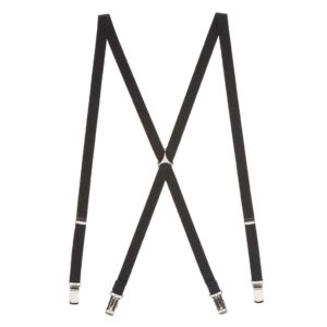 suspender store skinny matte satin suspenders - 3/4-inch wide elastic - x-back - clip - 48" for 5'9" to 6'2" tall - black