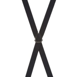 Suspender Store Skinny Matte Satin Suspenders - 3/4-Inch Wide Elastic - X-Back - Clip - 48" for 5'9" to 6'2" tall - Black