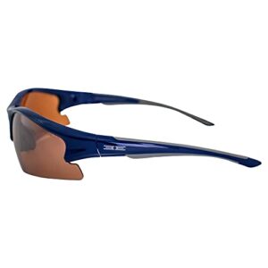 Epoch Eyewear Brodie Golf Sport Sunglasses Blue/Gray Frame with Amber Lens