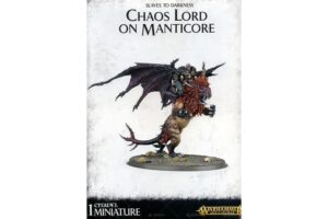 games workshop 99120201053 chaos lord on manticore tabletop and miniature gaming, black