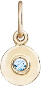 helen ficalora birth jewel disk charm with blue zircon yellow gold