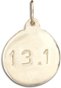 helen ficalora "13.1" half marathon disk charm yellow gold