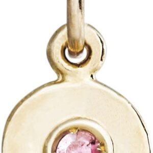 Helen Ficalora Birth Jewel Disk Charm With Pink Tourmaline Yellow Gold